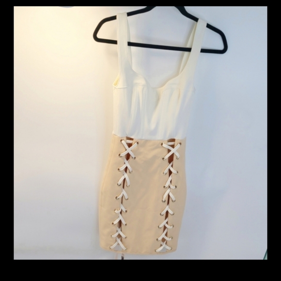 House of CB | Dresses | House Of Cb Omari White And Nude Criss Cross ...
